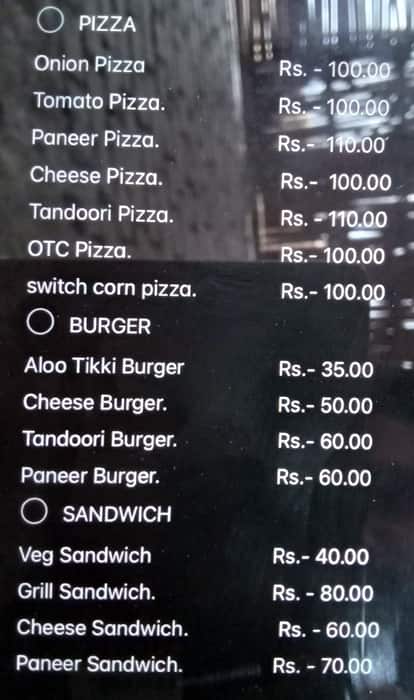 Menu of Skylight Cafe, Jhotwara, Jaipur