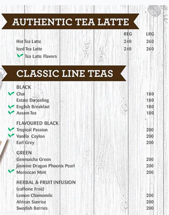 Menu at Coffee Bean And Tea Leaf, Mumbai, Atrium