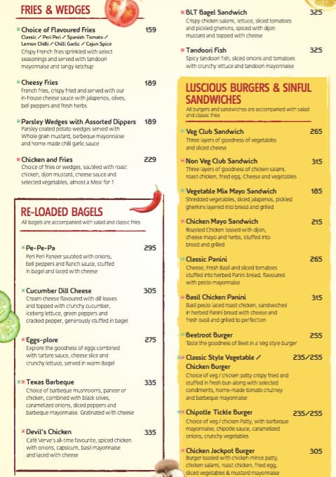 Menu of Cafe Verve - Reloaded, Naupada, Thane West, Thane