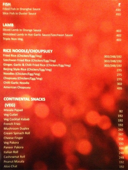 Menu at Shooters Bar, Panchkula, Bus Stand