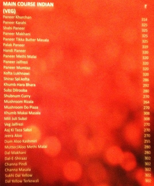 Menu at Shooters Bar, Panchkula, Bus Stand