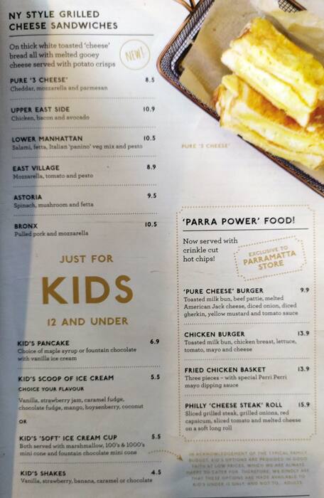 Menu at Bay Vista restaurant, Parramatta