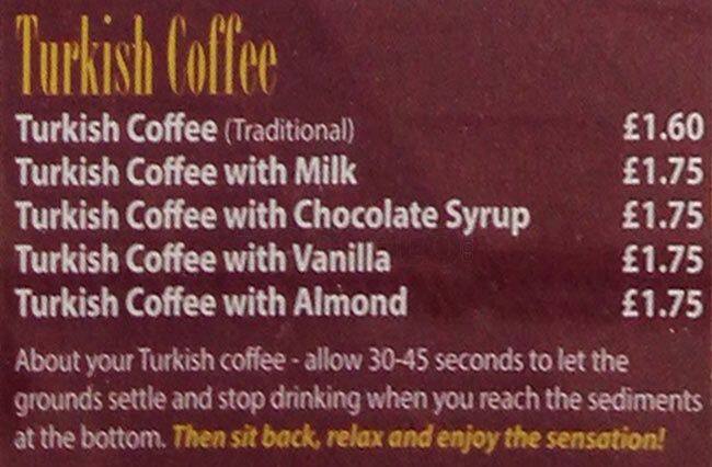 Menu at Eight cafe, Caterham