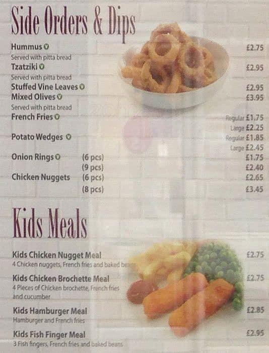 Menu at Eight cafe, Caterham