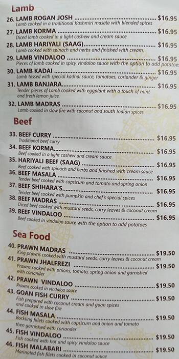 Menu at Punjabi By Nature Indian Restaurant Pakenham, Beaconsfield