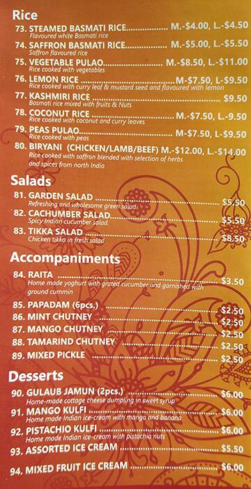 Menu at Punjabi By Nature Indian Restaurant Pakenham, Beaconsfield