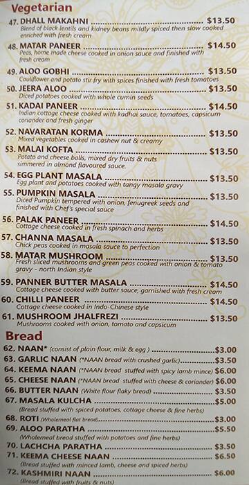 Menu at Punjabi By Nature Indian Restaurant Pakenham, Beaconsfield