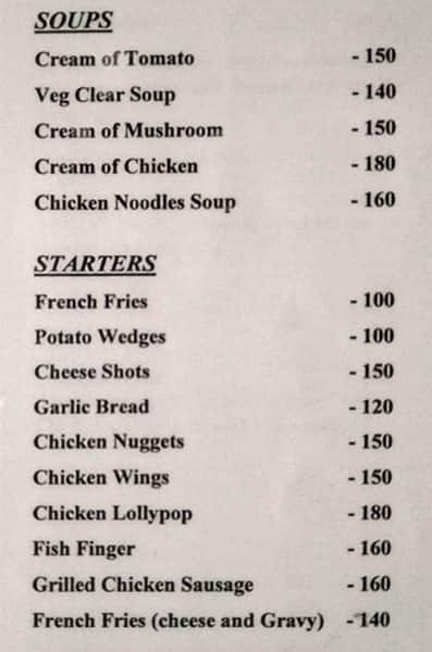 Menu of Cofi Club, Kesavadasapuram, Trivandrum