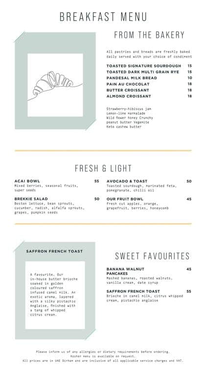 Menu of Graphos Social Kitchen, Yas Island, Abu Dhabi