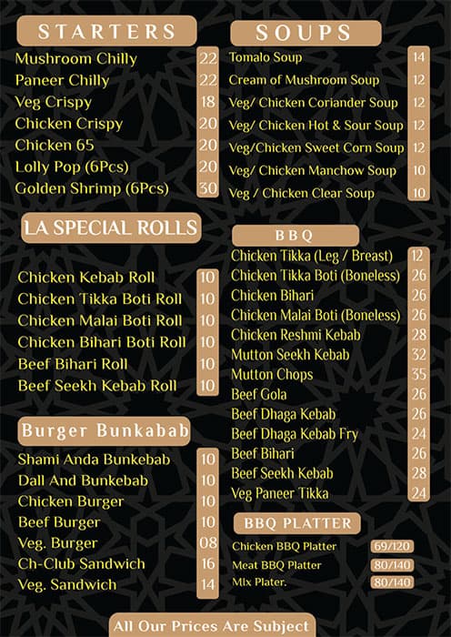 Menu of Apna Lari Adda - Pearl Executive Hotel Apartment, Baniyas, Dubai