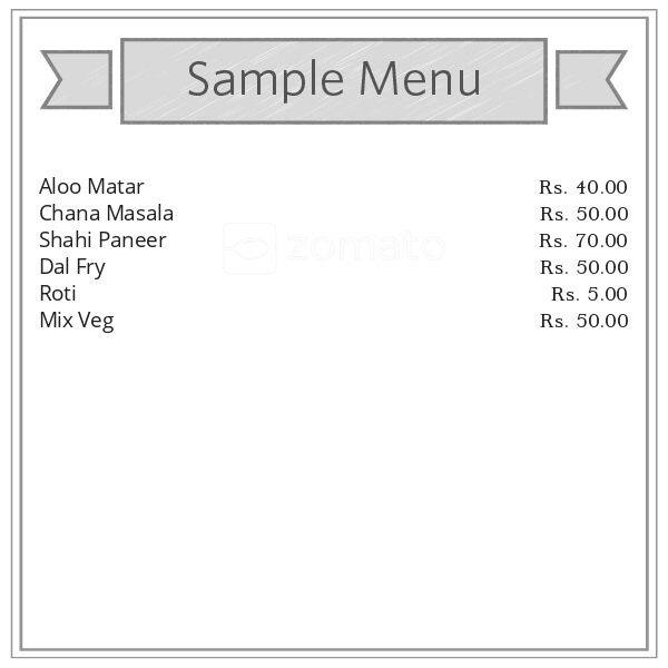Menu of Ali Bhojanalya, Raj Nagar, Ghaziabad