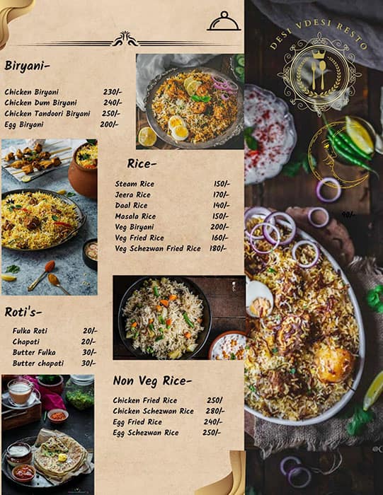 Menu of Desi Vdesi, Hinjawadi, Pune
