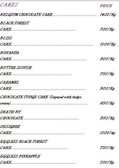 Defence Bakery Menu, Menu for Defence Bakery, Greater Kailash (GK) 2 ...