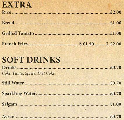 Menu at Köz Restaurant, London, 602 Lea Bridge Rd