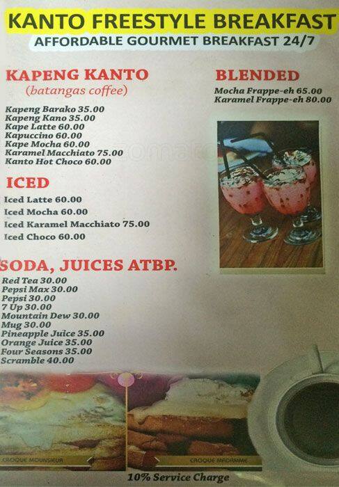 Kanto Freestyle Breakfast Menu - Zomato Philippines