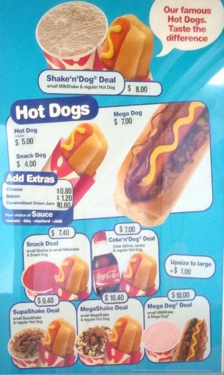 Menu at Wendy's Supa Sundaes desserts, Auckland, Westfield Albany