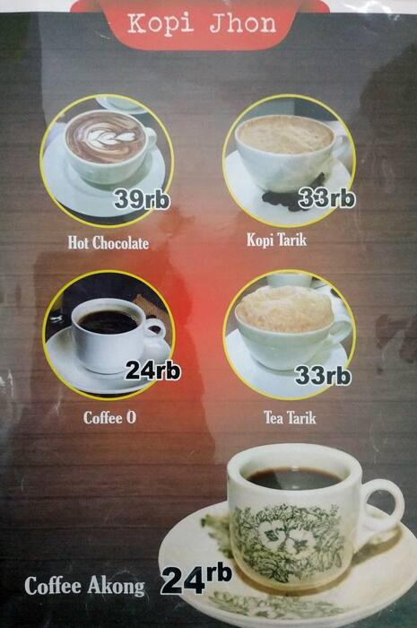 Menu at Bugis Kopitiam cafe, Jakarta, Stasiun Jl. Medan Merdeka Tim. No.1