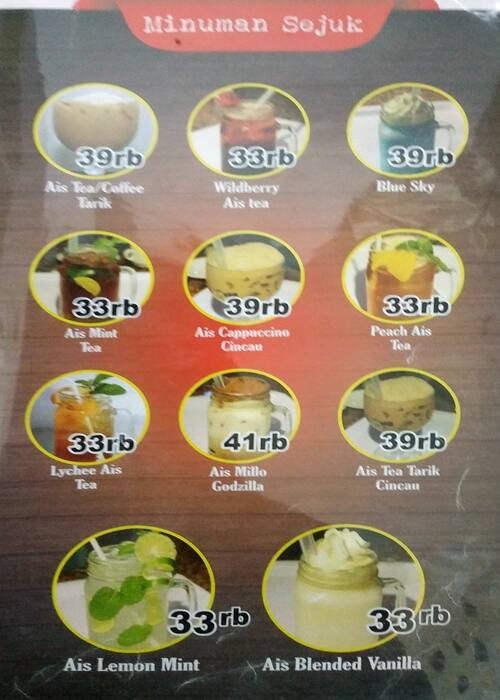 Menu at Bugis Kopitiam cafe, Jakarta, Stasiun Jl. Medan Merdeka Tim. No.1