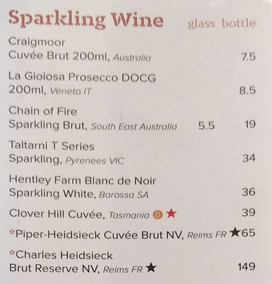 Menu at Amstel Club, Cranbourne