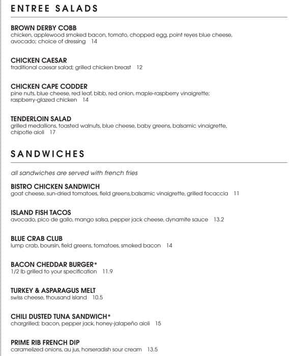 Menu at River Crab Blue Water Inn restaurant, Saint Clair, River Road