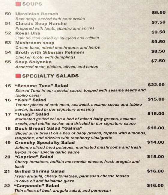 Menu at Red Square Restaurant & Banquet Hall, Toronto, Finch Ave W