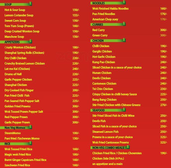 Menu at The Magic Wok, Kolkata, VAS House