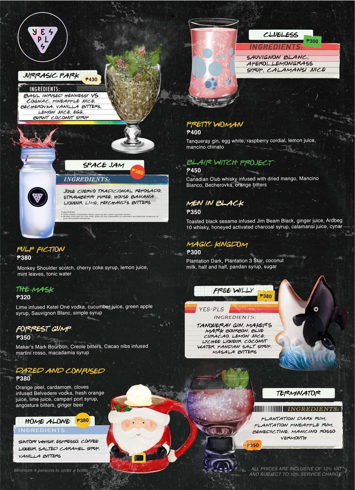 Menu at Yes Please at The Palace pub & bar, Taguig, 38th St. Uptown