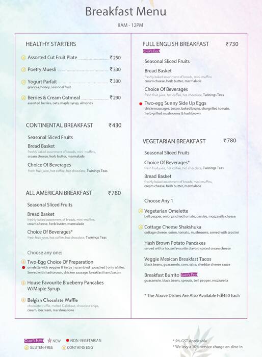Menu of Poetry By Love And Cheesecake, Safdarjung, New Delhi