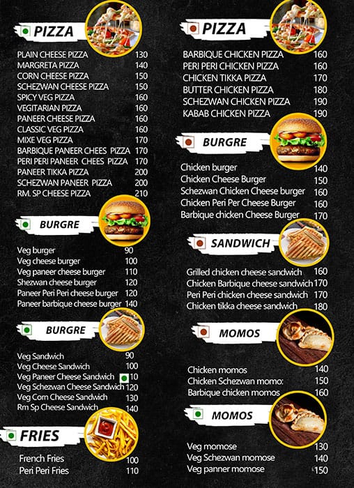 Menu of RM Cafe, Phursungi, Pune