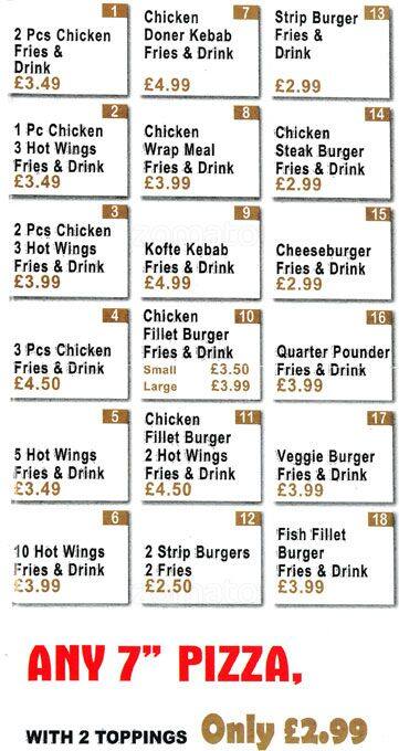 Menu at Chicken Run restaurant, London, 18B Broadway