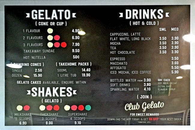 Gelatissimo Carlton menu, Menu restauracji Gelatissimo Carlton, Carlton ...