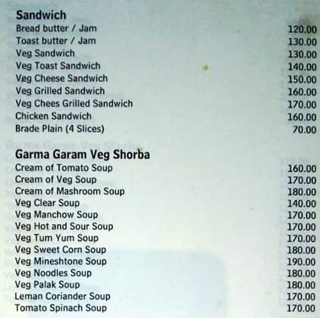 Menu of Moshi Grrand, Bhosari, Pune