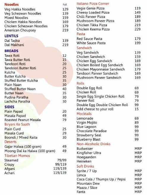 Menu at The Clove Cafe, Patna