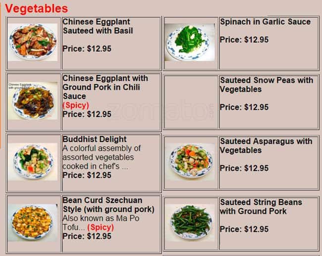 Menu at Yea's Wok restaurant, Newcastle