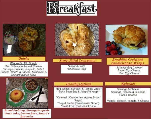 Menu at Perfect Blend Bakery, Spring, 329 Sawdust Rd