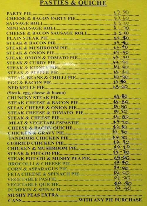 Menu at Crusty's Bakery, Palm Beach