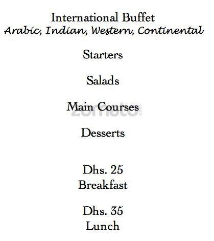 Menu at Al Kalaa restaurant, Dubai