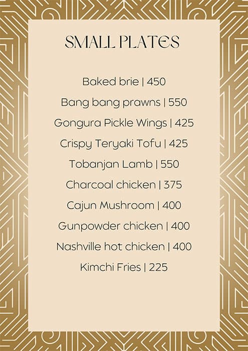 Menu of Monastery, Hitech City, Hyderabad