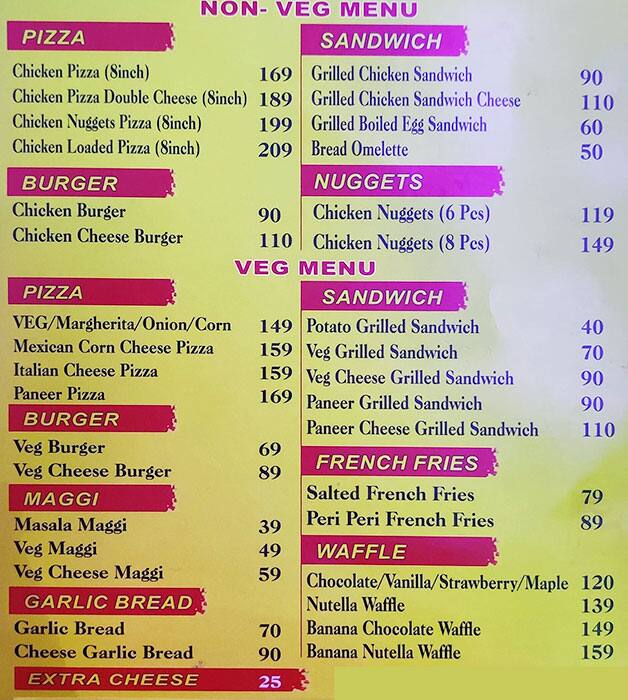 Menu of Tikki Talk, Abids, Hyderabad