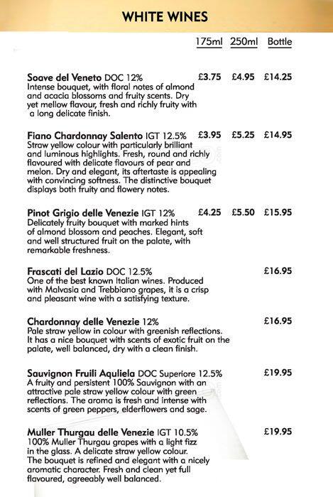 Menu at Tony Macaroni Braehead restaurant, Renfrew, 2 King's Inch Rd