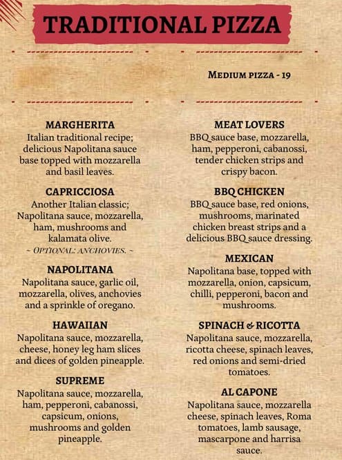 Menu at El Toro Tapas & Pizza Bar, Maroubra