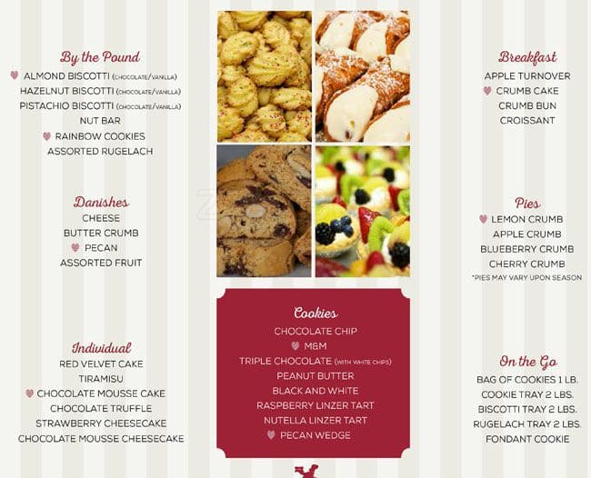 Menu at Cake Boss Cafe, West New York