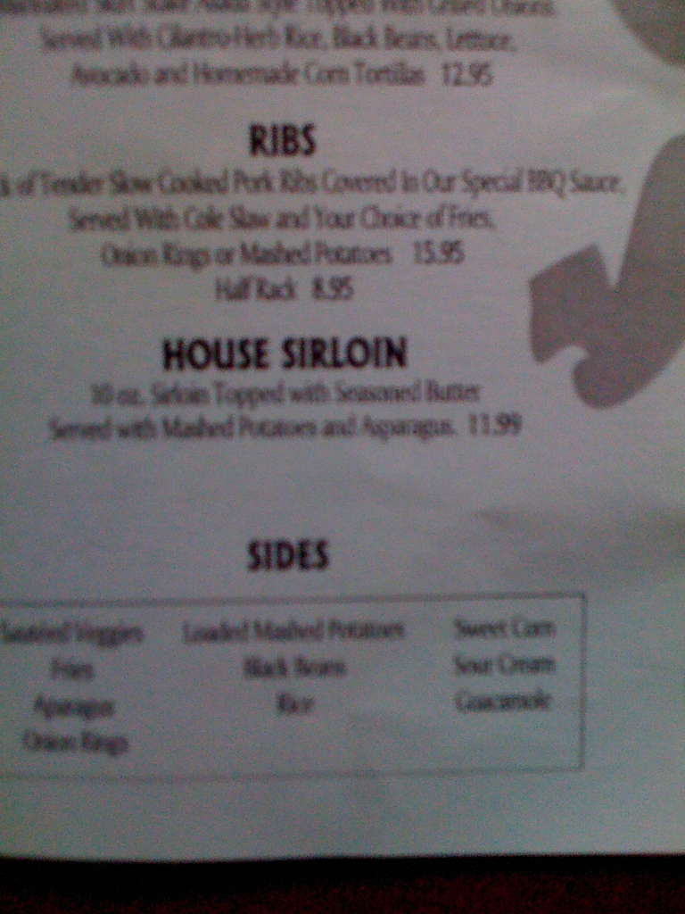 Menu at Bleu Monkey Grill pub & bar, Hot Springs