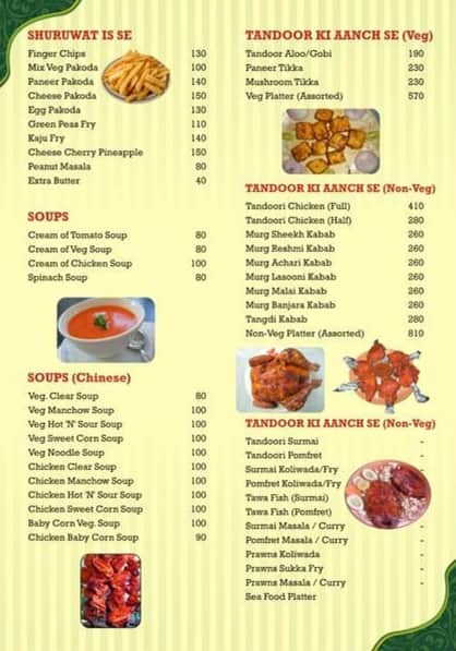 Menu of Hotel Anna's, Viman Nagar, Pune