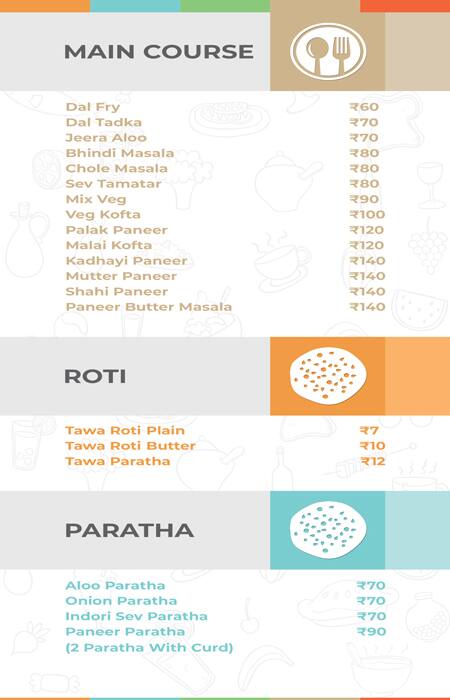 Menu at Food Venture, Bhopal