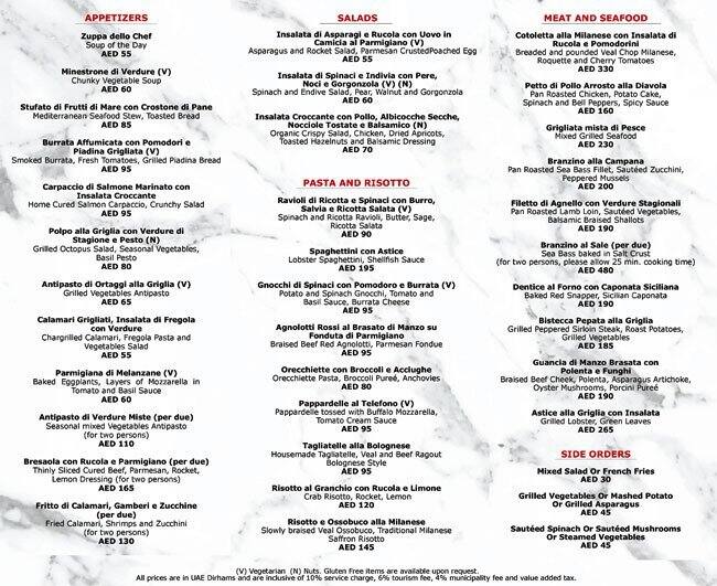 BiCE - Jumeirah at Etihad Towers a Abu Dhabi: Foto del Menu con Prezzi ...