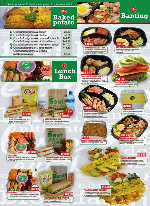 Menu at Sandwich Baron Pretoria Central, Pretoria, Shop 0003