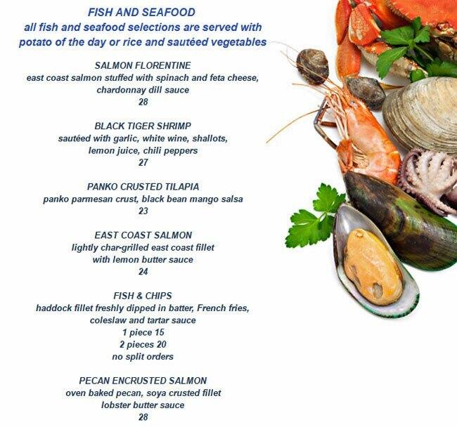 Menu at Snug Harbour Seafood Bar and Grill, Mississauga