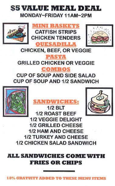 Menu at Sidecar Cafe Memphis, Memphis