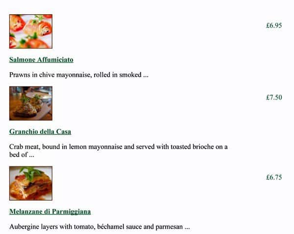 Menu at La Fiaba restaurant, Caterham, 12-44 Croydon Rd